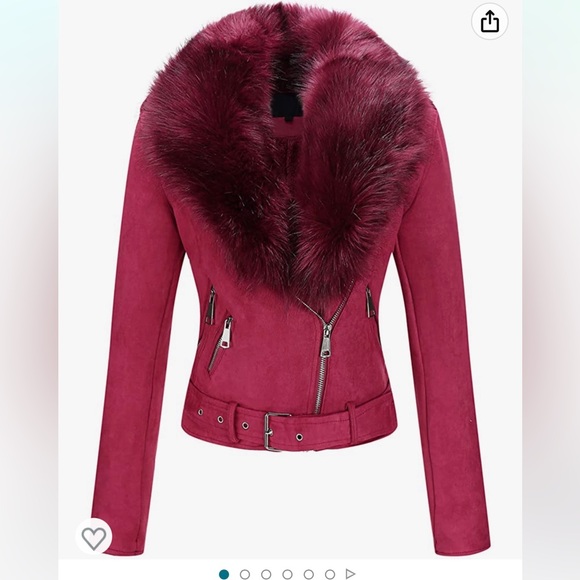 Jackets & Coats | Raspberry Fur Collar Moto Jacket | Poshmark